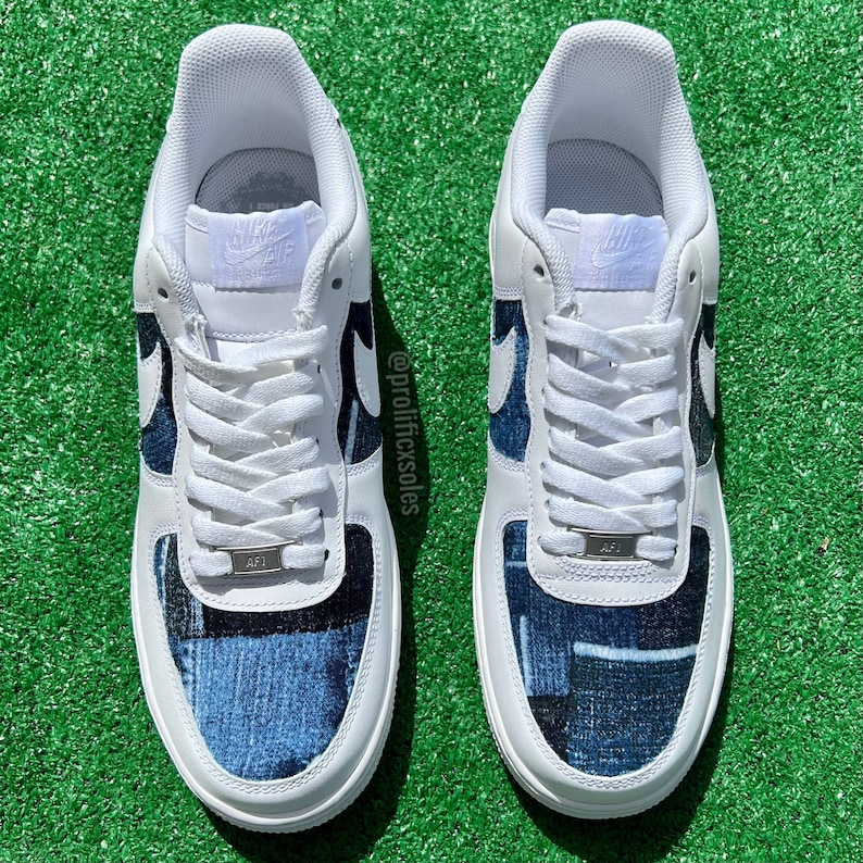 Patched Denim Custom Air Force 1 - Etsy