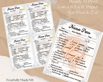 Nurse's Pass, Clinic Pass Digital Download Printable - Etsy