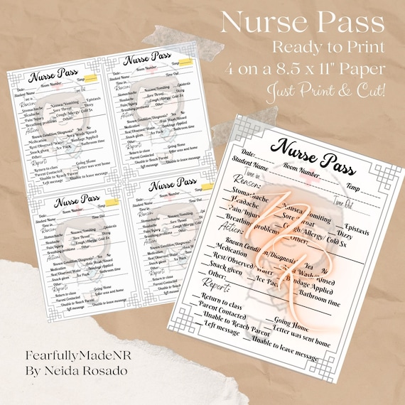Nurse Pass Clinic Pass Etsy