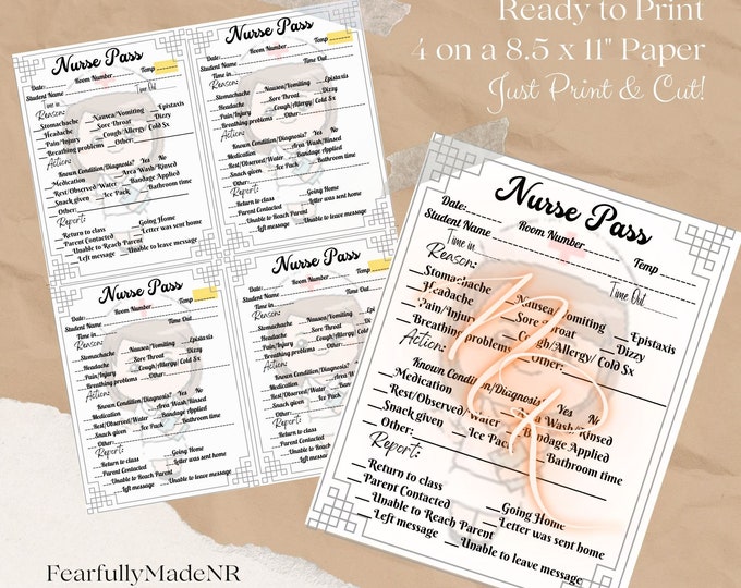 Nurse Pass / Clinic Pass - Etsy