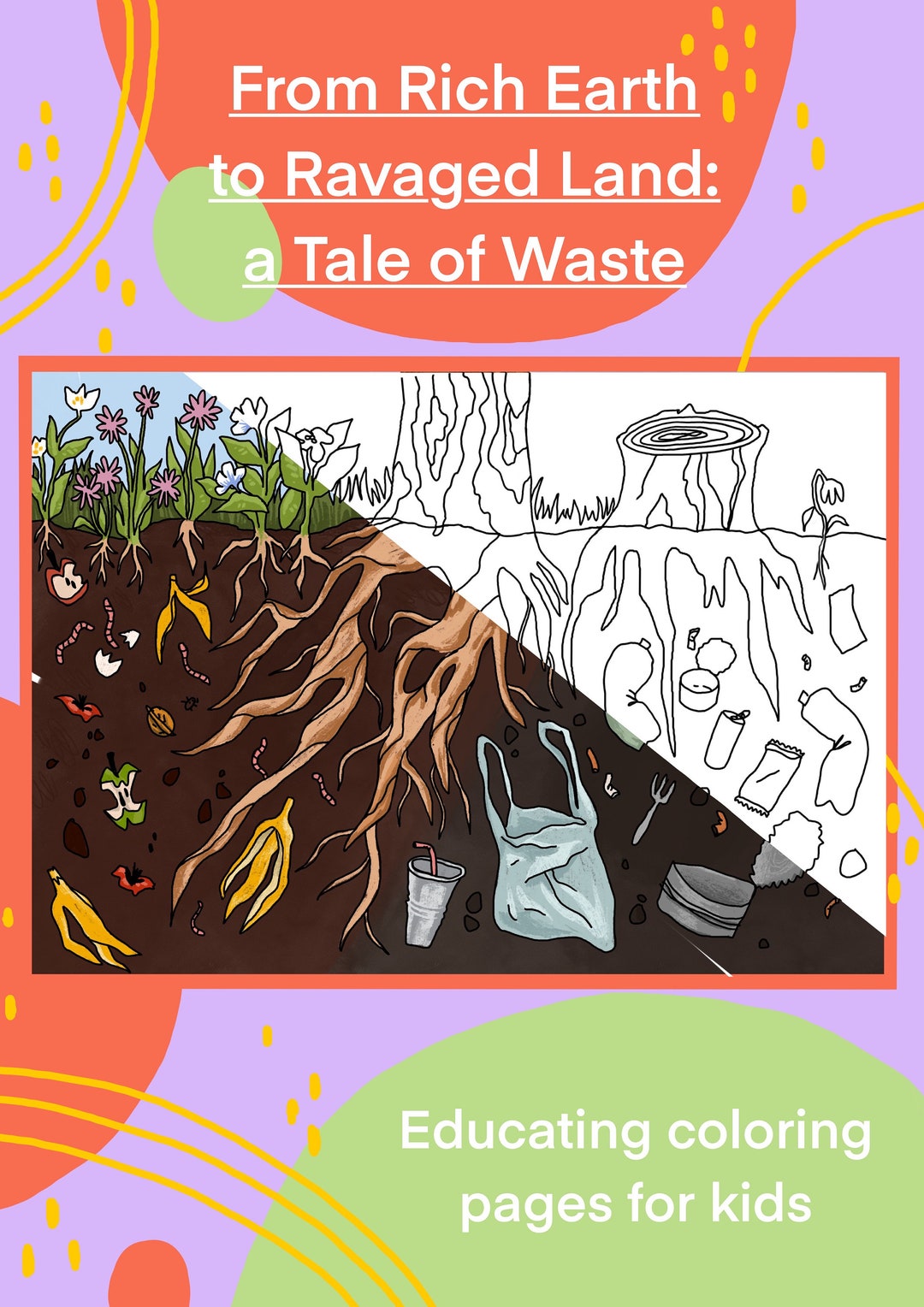 Soil Transformation Coloring Page, Coloring Page for Kids, Eco ...
