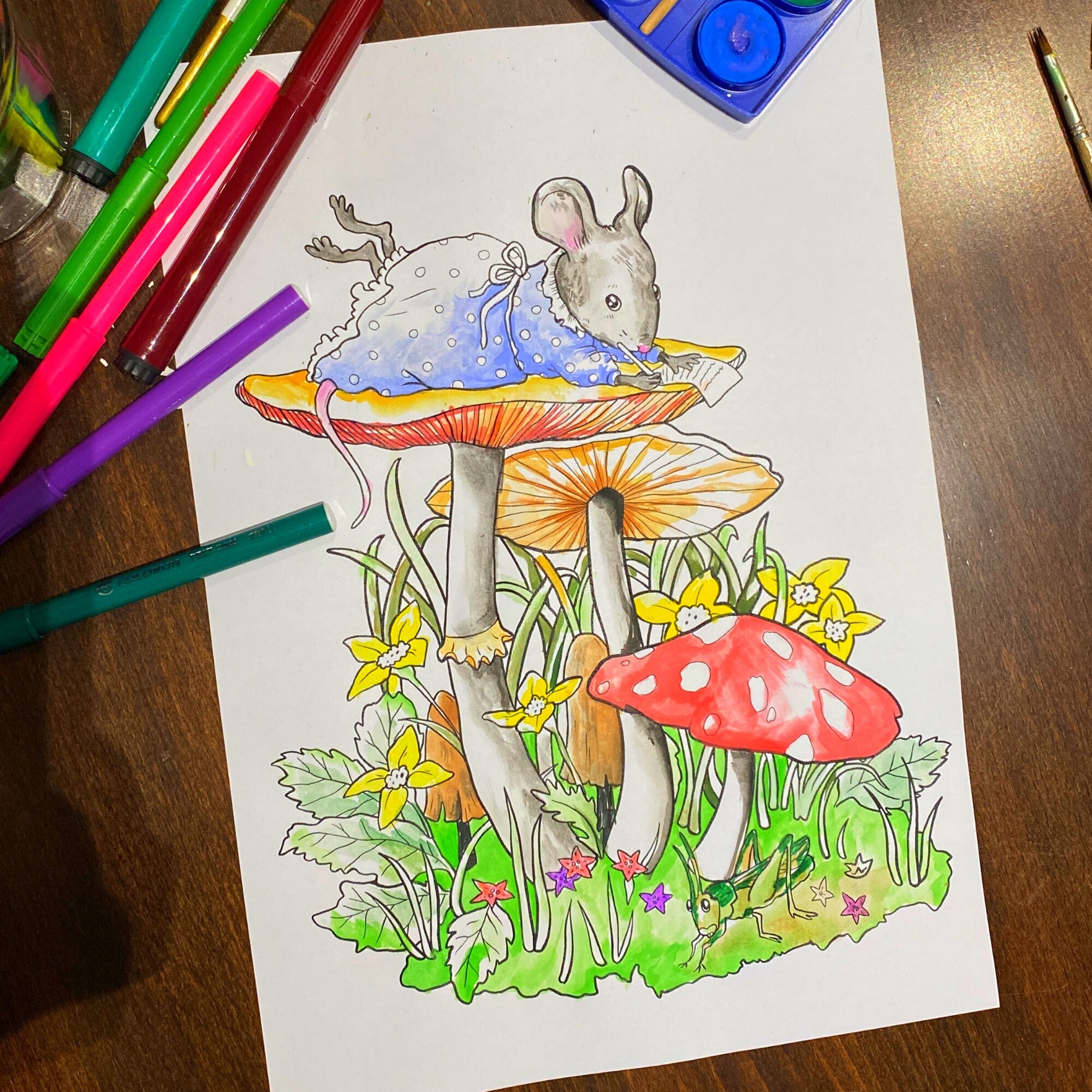 Quirky Coloring Pages: Mushroom Coloring Pages Mouse - Etsy Canada