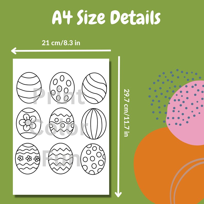 Easter Eggs Coloring Page Easter Egg Coloring Page for Eggs Instant ...