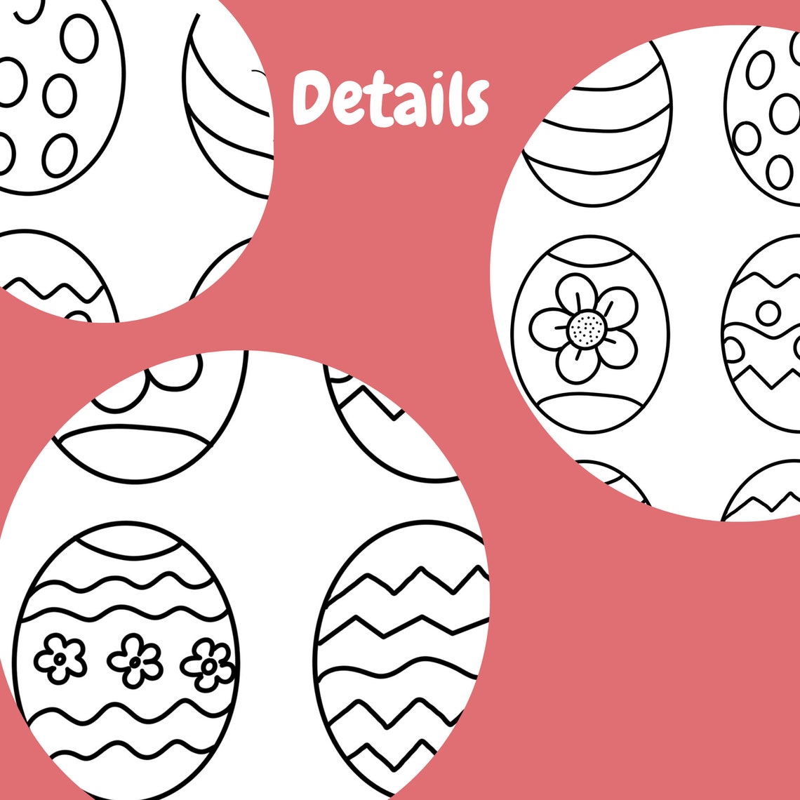 Easter Eggs Coloring Page Easter Egg Coloring Page for Eggs Instant ...