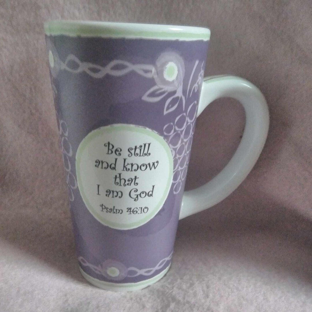 Conical Ceramic Mug With Bible Verse Psalm 46:10 - Etsy