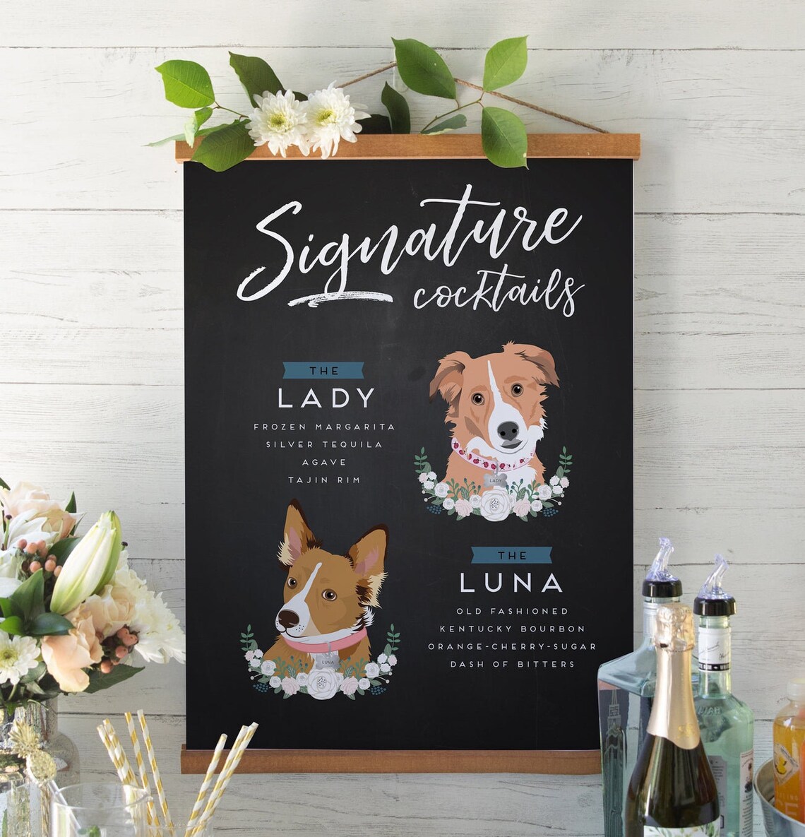 Pet Signature Cocktail Menu Dog Photo Wedding Drink Sign Bar - Etsy