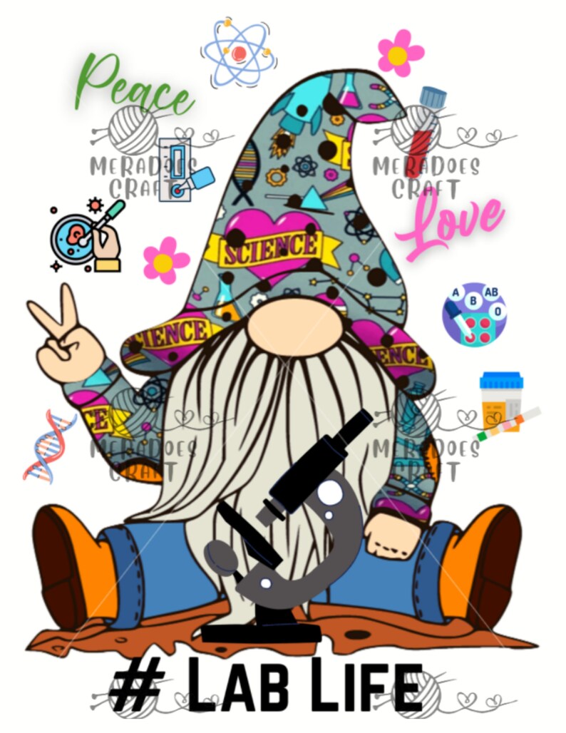 Sublimation Laboratory Gnome Digital Design - Etsy