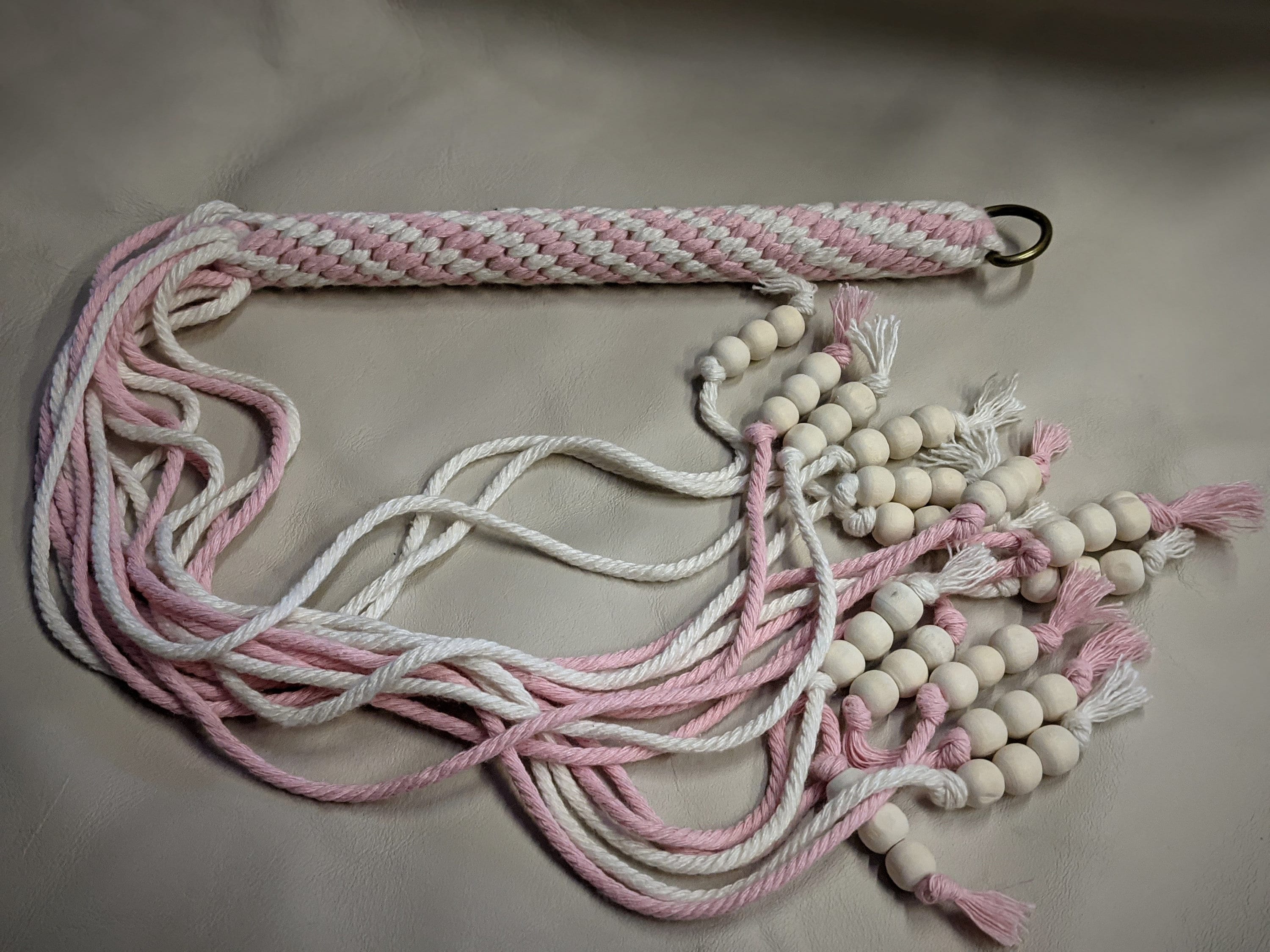 Cotton Cord Flogger 3 Wood Beads Medium to Low Pain Maximum Pleasure ...