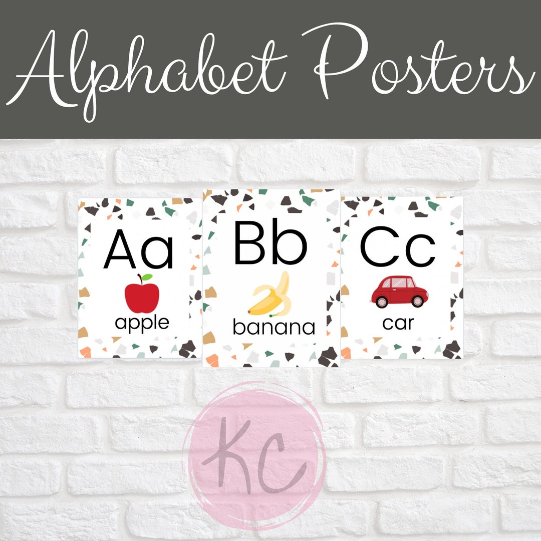 Classroom Alphabet Posters Speckled - Etsy