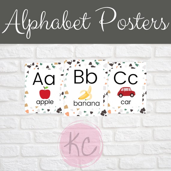 Classroom Alphabet Posters Speckled - Etsy