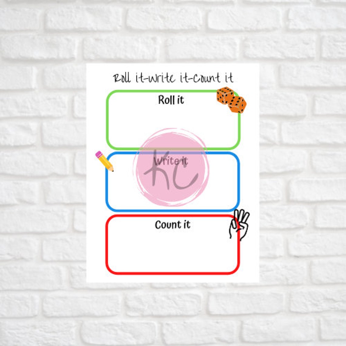 MATH GAME/ Roll It Write It Add It Show It/ Roll It Write It - Etsy