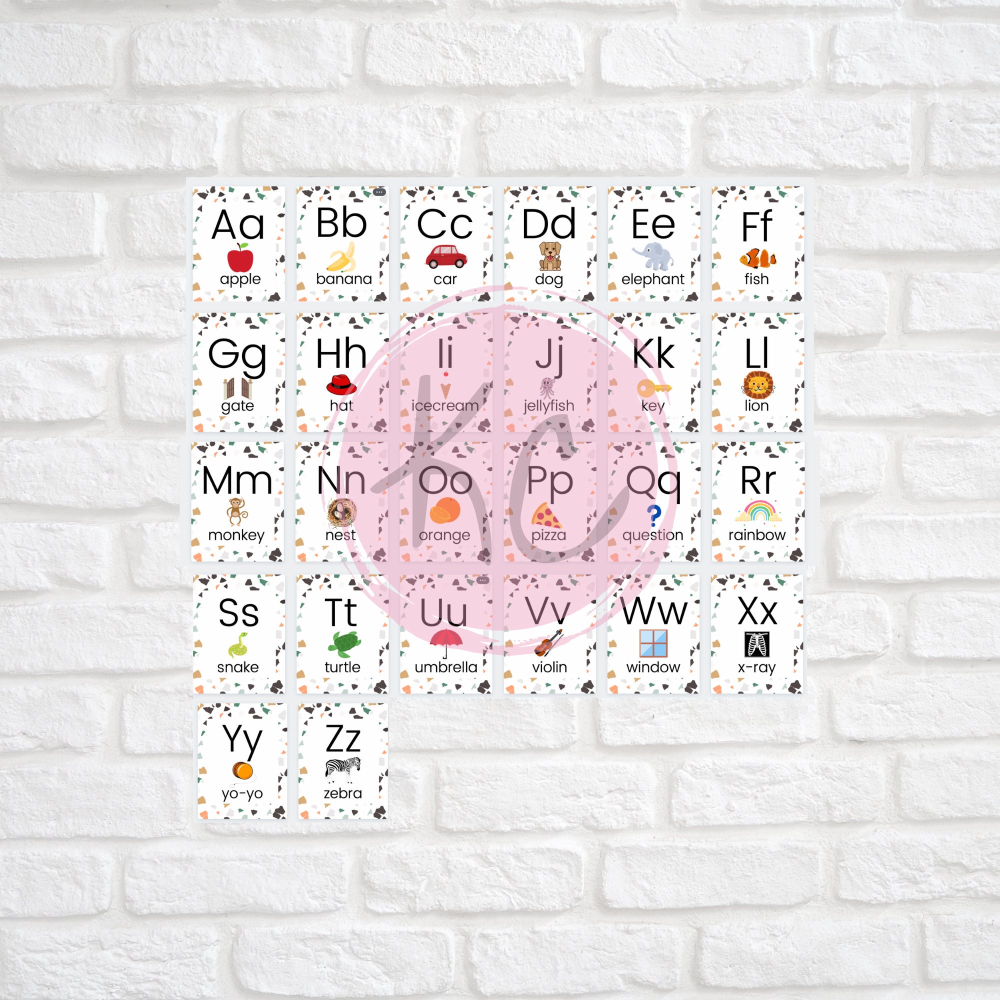 Classroom Alphabet Posters Speckled - Etsy