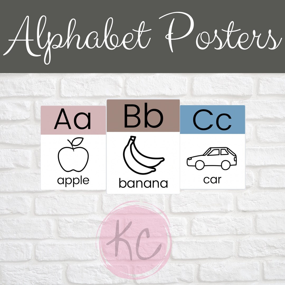 Classroom Alphabet Posters Boho - Etsy