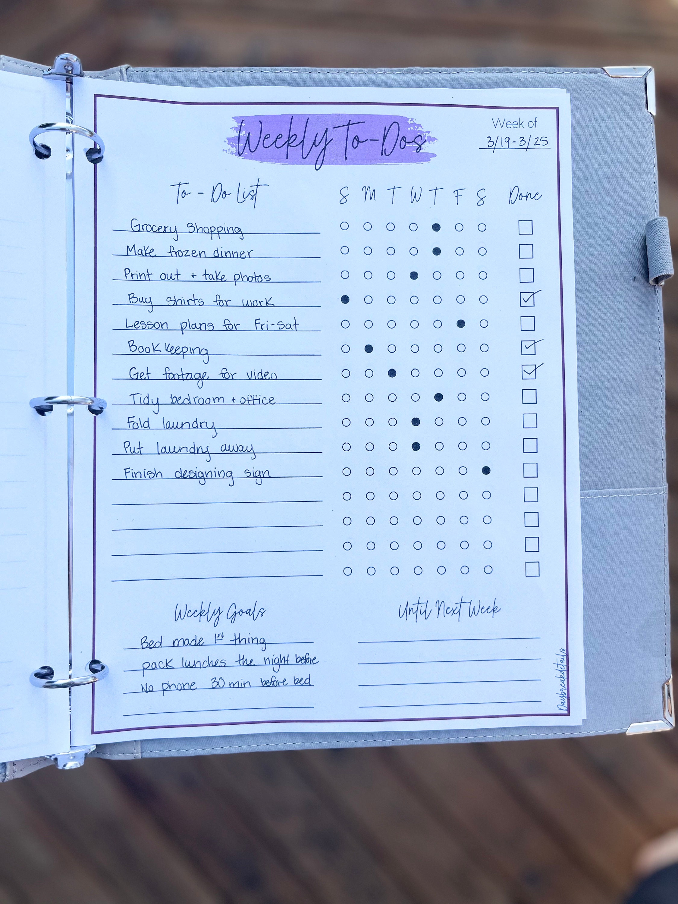 Weekly Task Planner To-do List Printable Instant Download Including 15 ...