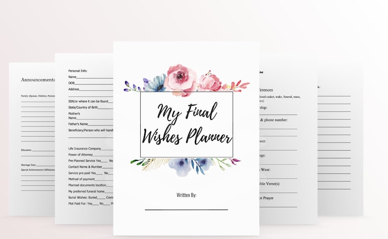 Final Wishes Planner, Funeral Planner, Being Prepared, Important ...