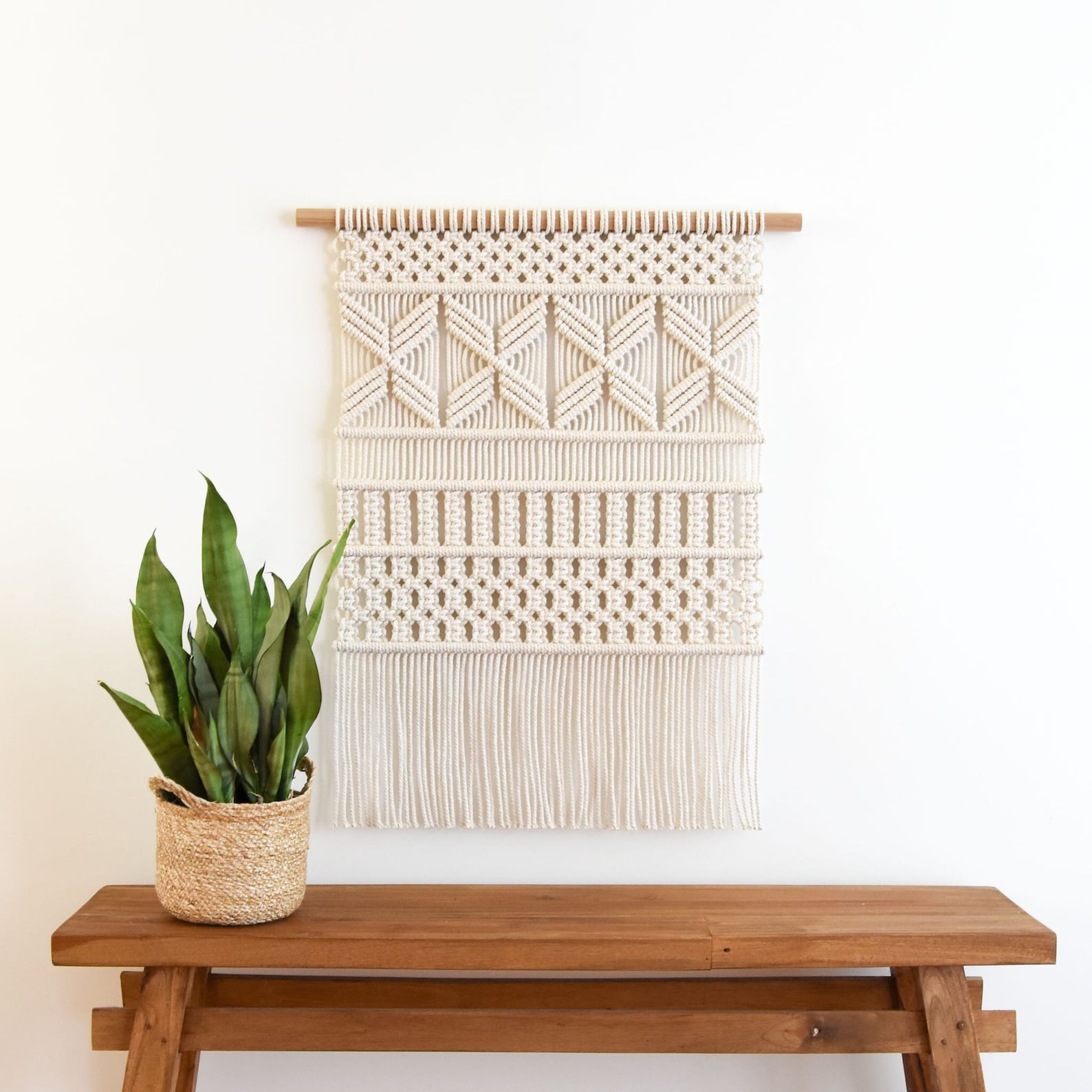 PATRÓN de macramé PDF escrito y guía de nudos colgante de pared de ...