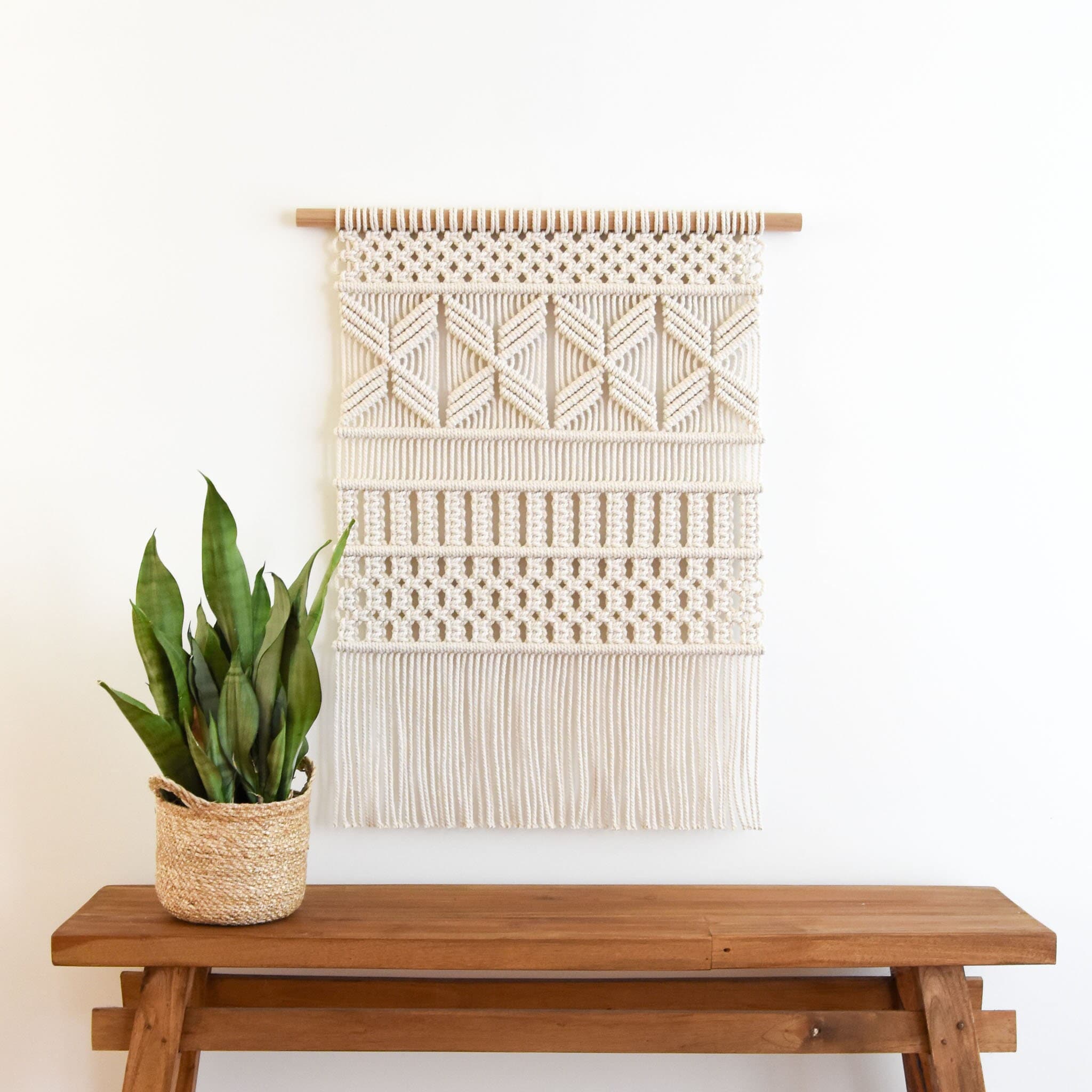 PATRÓN de macramé PDF escrito y guía de nudos colgante de pared de ...