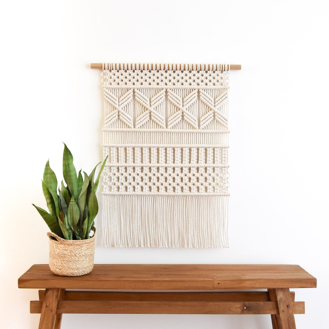 Macrame Wall Hanging, Modern Fiber Tapestry, Nursery Wedding Decor ...