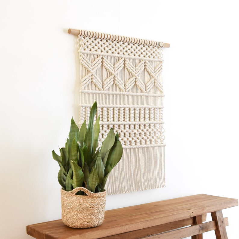 PATRÓN de macramé PDF escrito y guía de nudos colgante de pared de ...