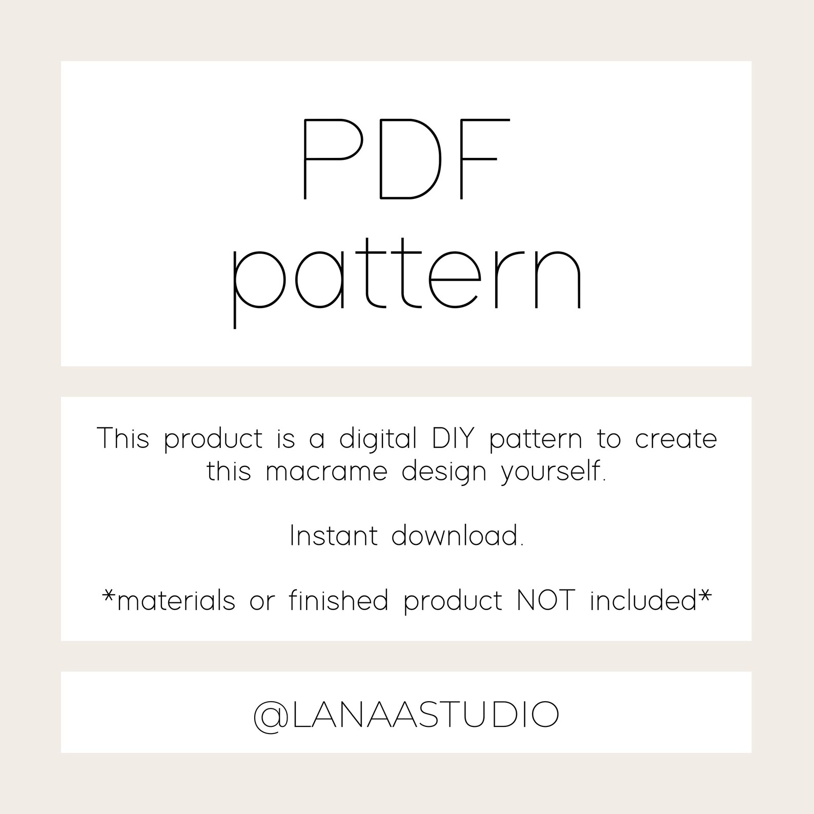 Macrame PATTERN Written PDF and Knot Guide Diy Macrame | Etsy