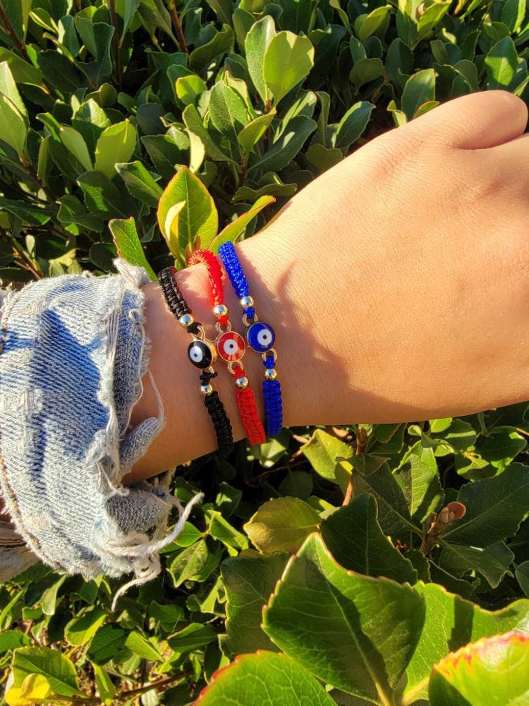 Red String Evil Eye Bracelet, Macrame Bracelet, Mal De Ojo Bracelet ...