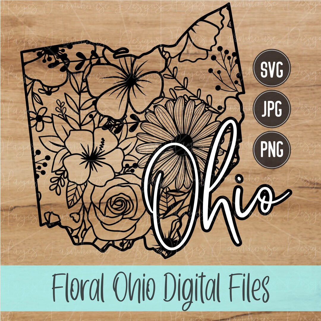 Ohio SVG | PNG | JPG | State of Ohio | Floral State | Mandala | Digital ...