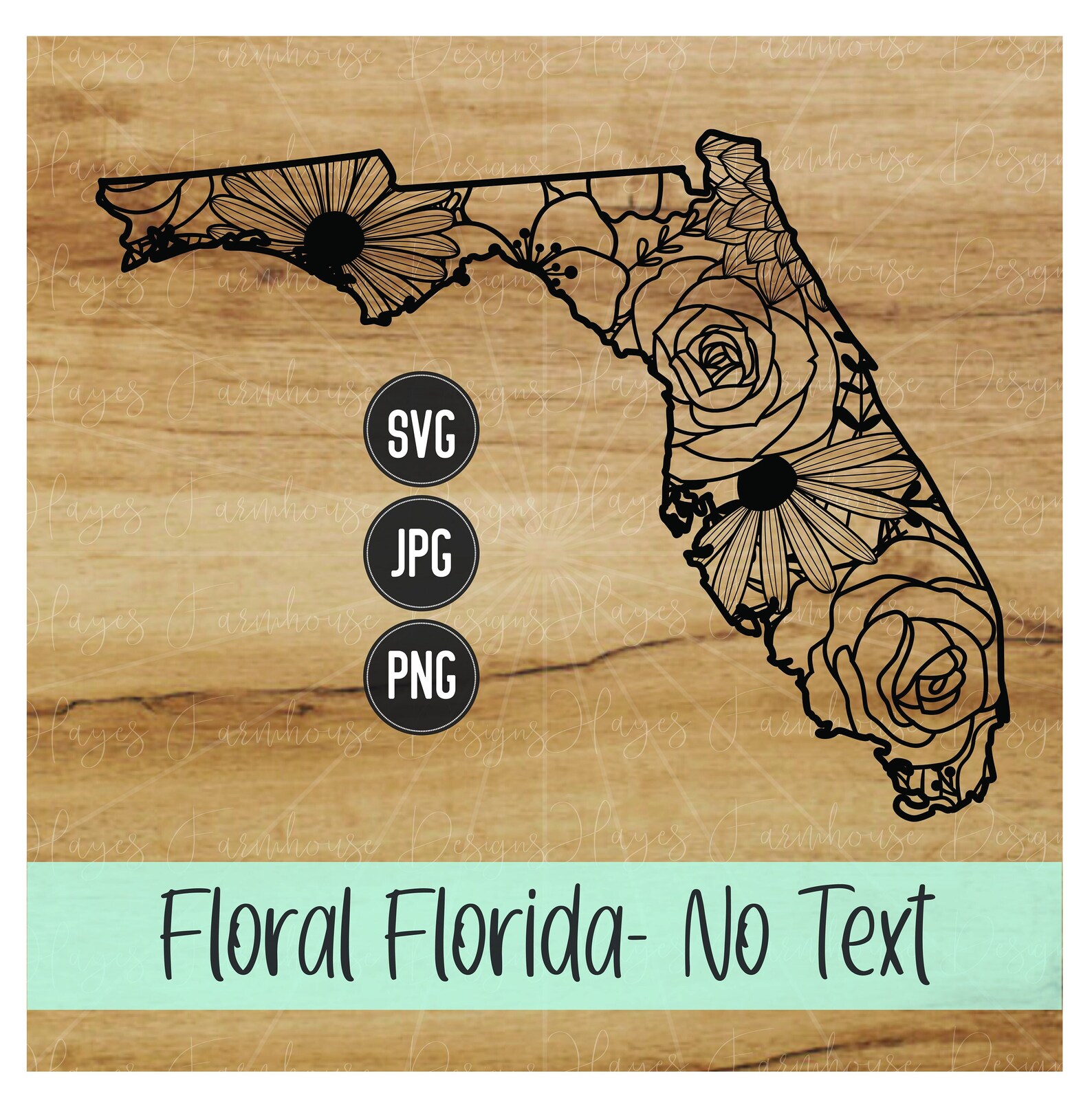 Florida | No Text | SVG | PNG | JPG | State of Florida | Floral State ...