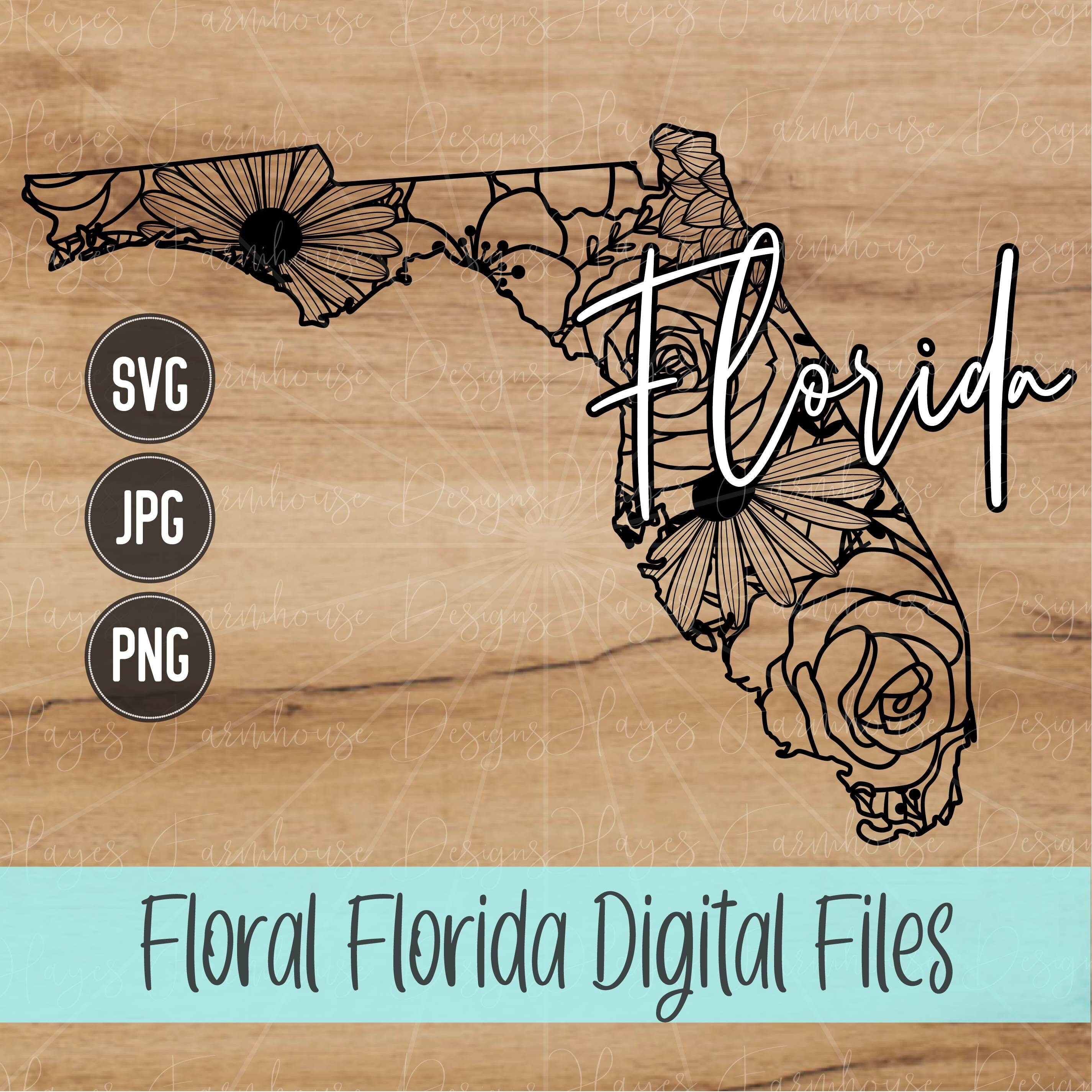 Florida SVG | PNG | JPG | State of Florida | Floral State | Mandala ...