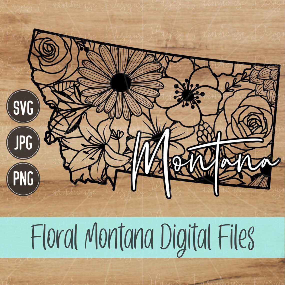Montana SVG | PNG | JPG | State of Montana | Floral State | Mandala ...