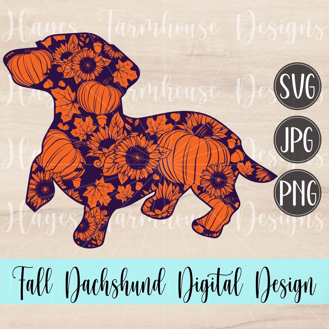 Dachshund SVG | PNG | JPG | Wiener Dog | Fall Dachshund | Fall Weiner ...