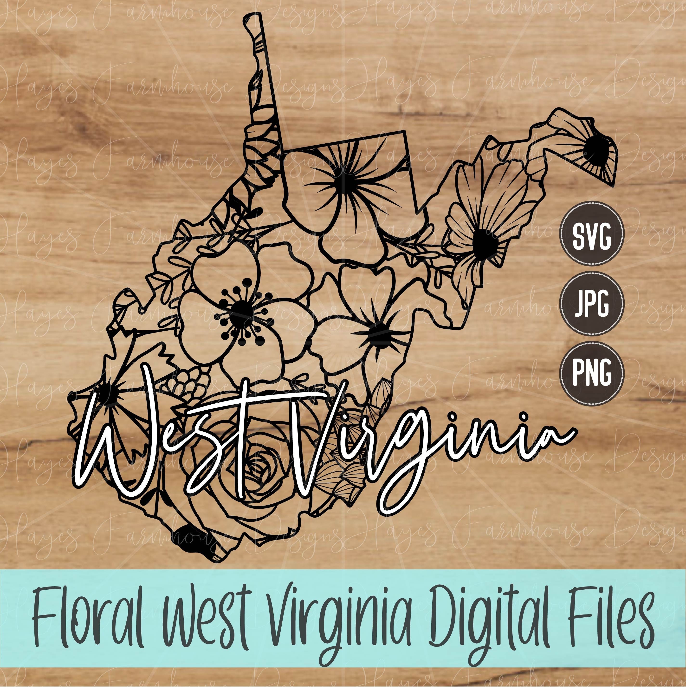 West Virginia SVG PNG JPG State of West Virginia Floral State Mandala ...