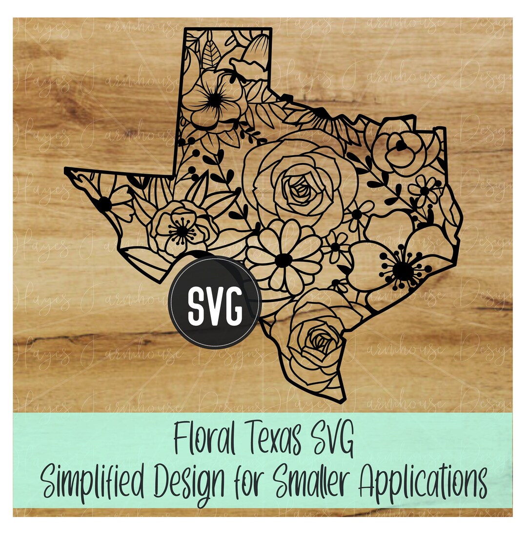 Texas Simplified SVG | Without Text | State of Texas | Floral State ...