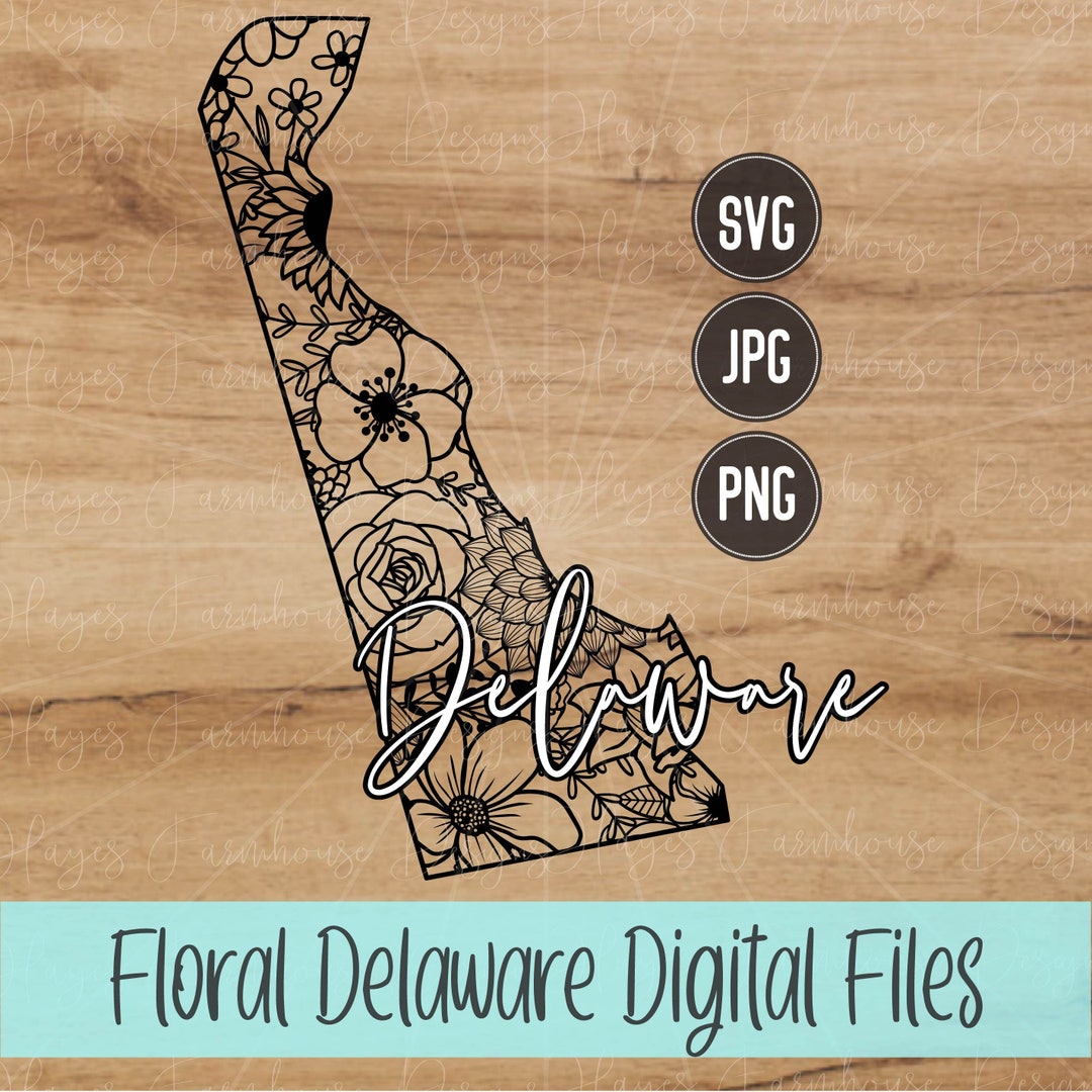 Delaware SVG | PNG | JPG | State of Delaware | Floral State | Mandala ...