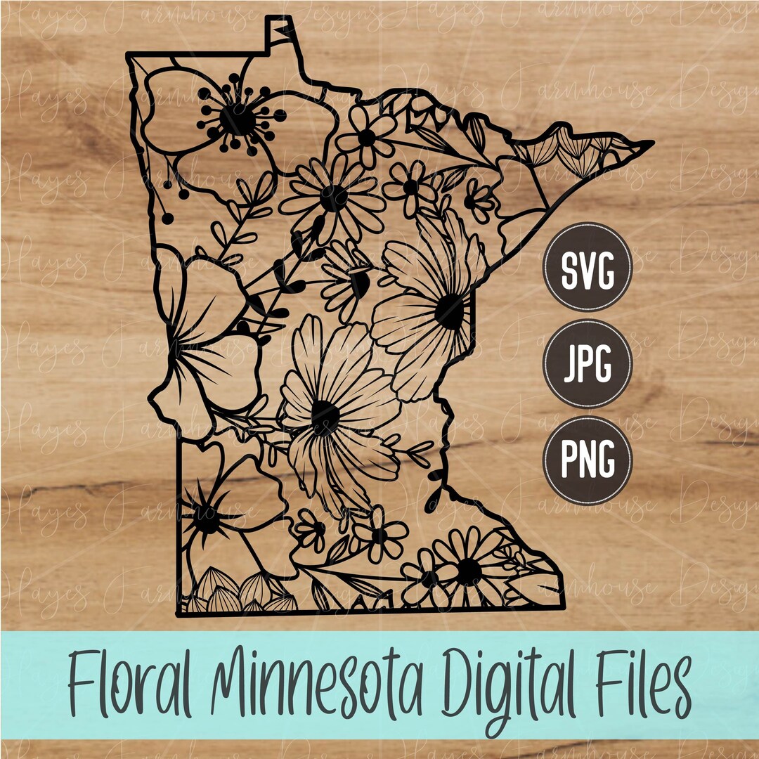 Minnesota SVG | PNG | JPG | State of Minnesota | Floral State | Mandala ...