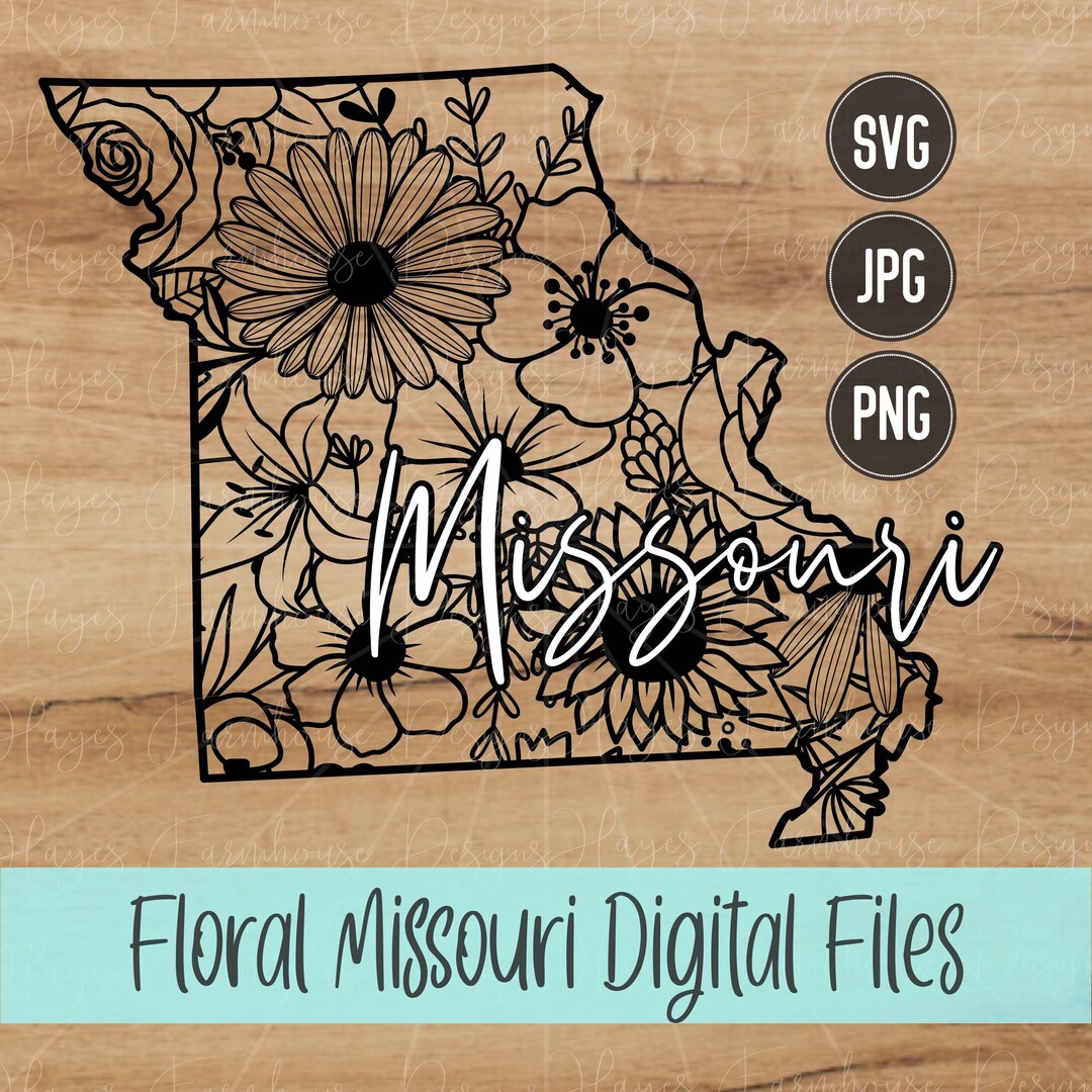 Missouri SVG PNG JPG Missouri State Floral State Mandala Digital T ...