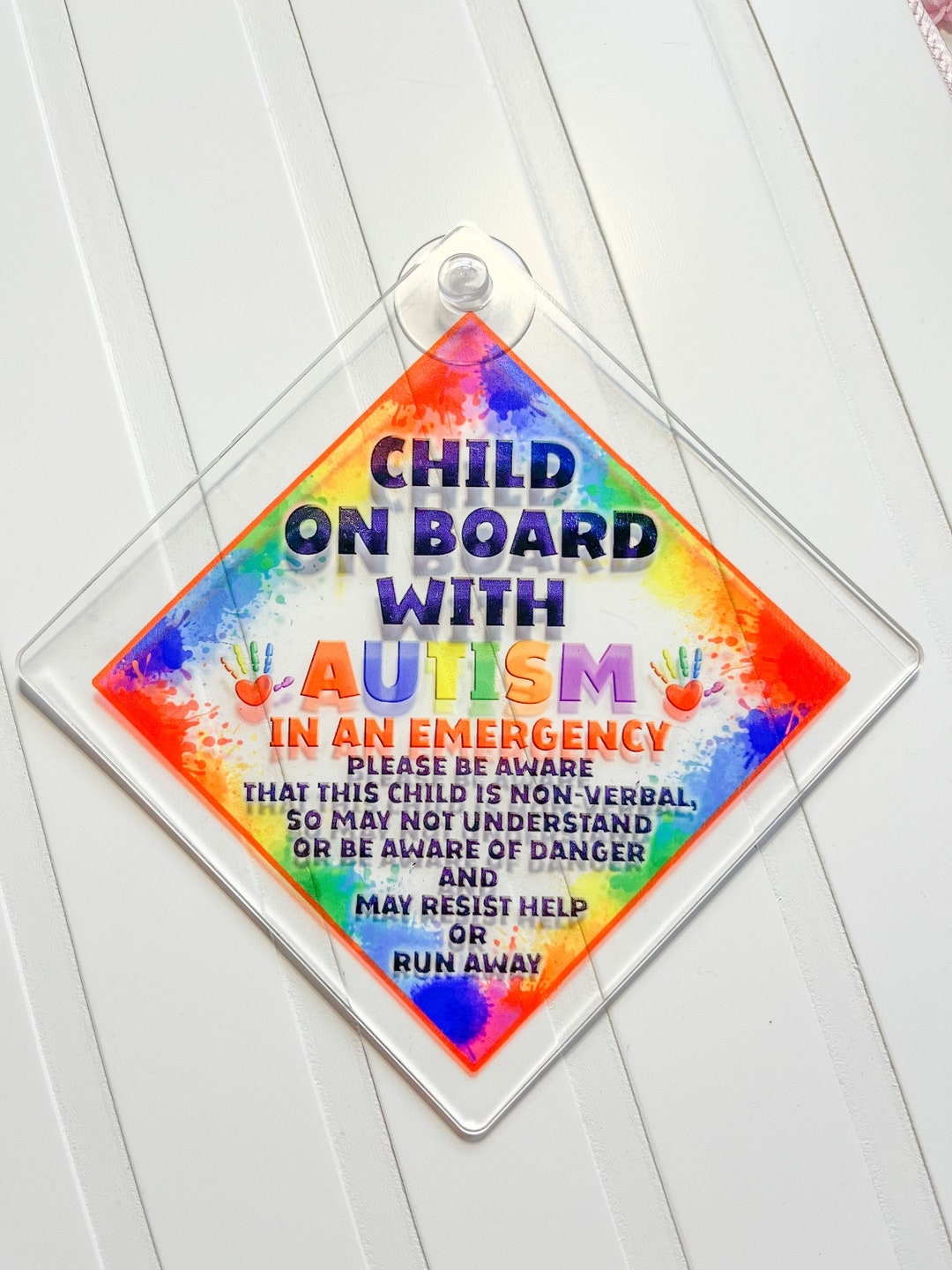 Autism Car Sign Warning Car Sign Autism Child on Board Sign - Etsy