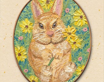Easter Printable Vintage Rabbit Oil Painting Vintage Easter Wall Art ...