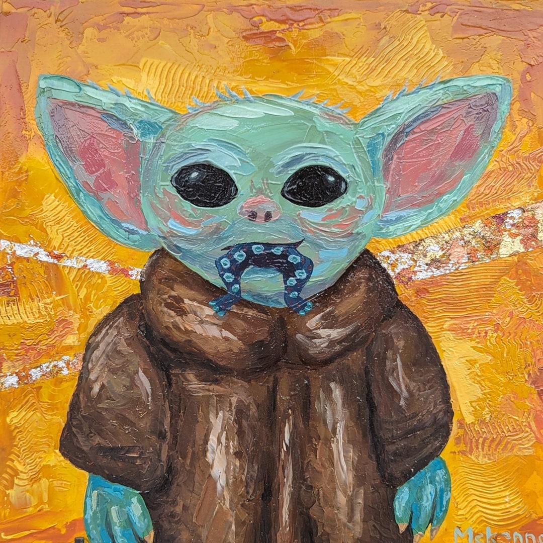 Original Grogu Baby Yoda Oil Painting - Etsy