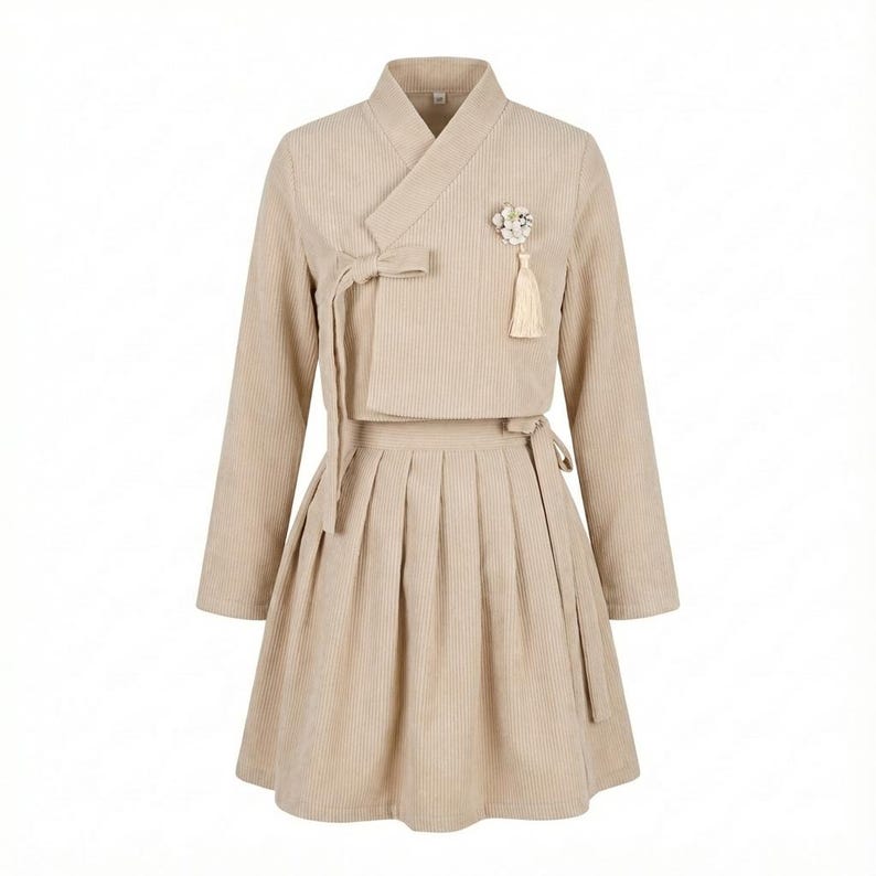 Mini Hanbok Set | Ivory Jeogori & Ivory Wrap Skirt M Size - Etsy