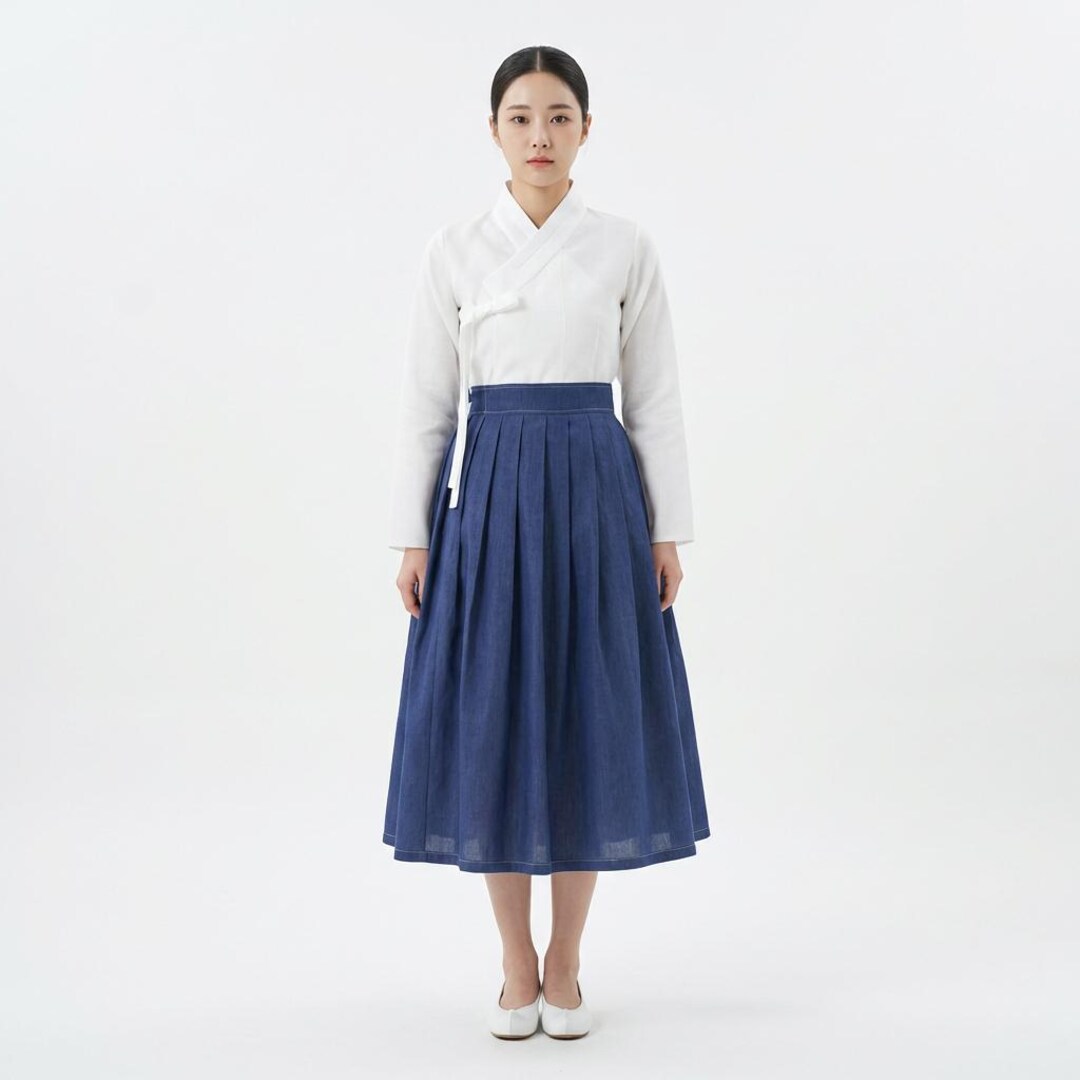 5XL Modern Hanbok Plaid One-piece Dress, Casual Korean Wrap Dress - Etsy
