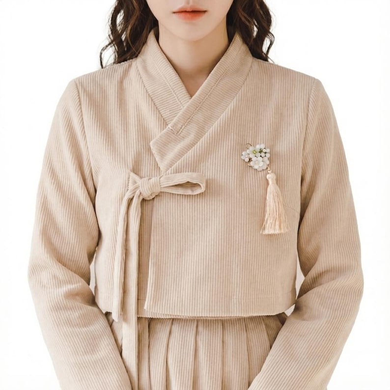 Mini Hanbok Set | Ivory Jeogori & Ivory Wrap Skirt M Size - Etsy