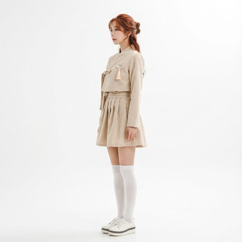 Mini Hanbok Set | Ivory Jeogori & Ivory Wrap Skirt M Size - Etsy