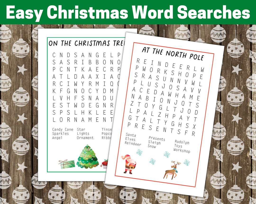 Christmas Word Searches for Kids - Etsy