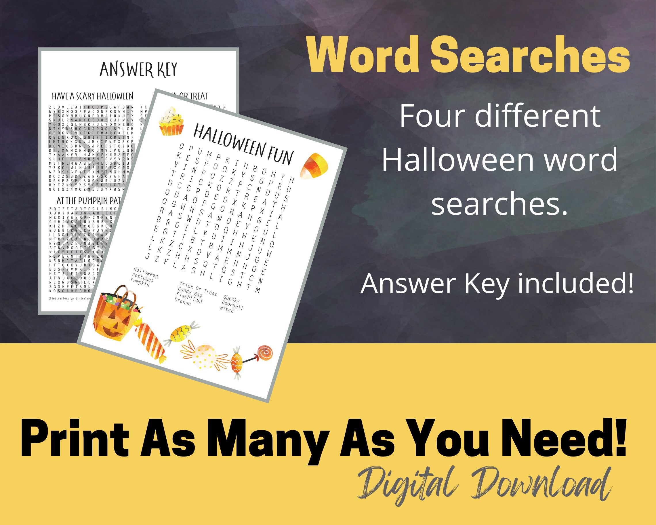 Halloween Word Searches - Etsy