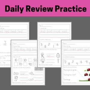 First Grade Morning Work Review Pages for One Month Month 2 Daily ...