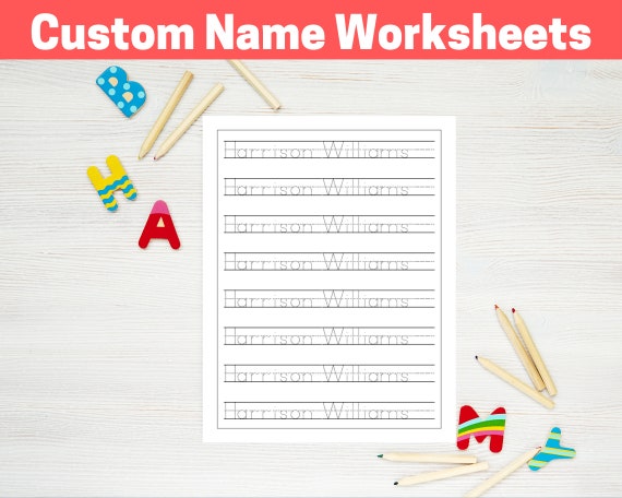 Custom Name Tracing Worksheet - Etsy