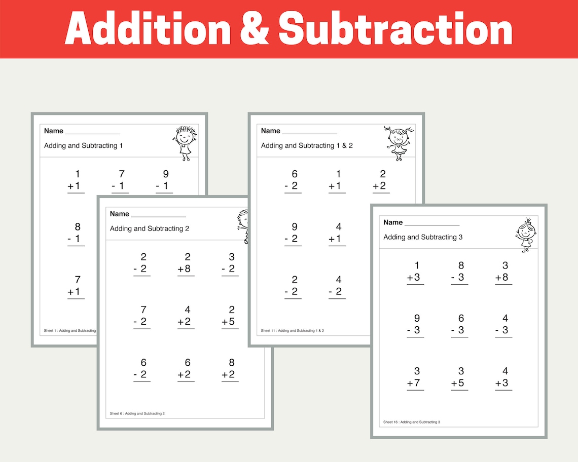 Addition and Subtraction Facts 0 9 Math Facts Worksheets - Etsy Canada