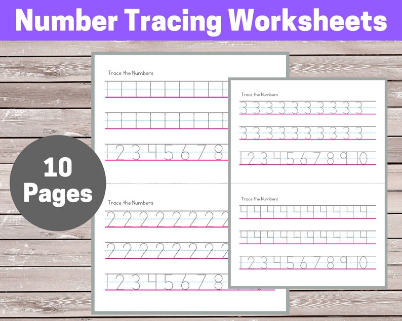 Number Tracing Worksheets Preschool, Kindergarten, 1st Grade - Etsy