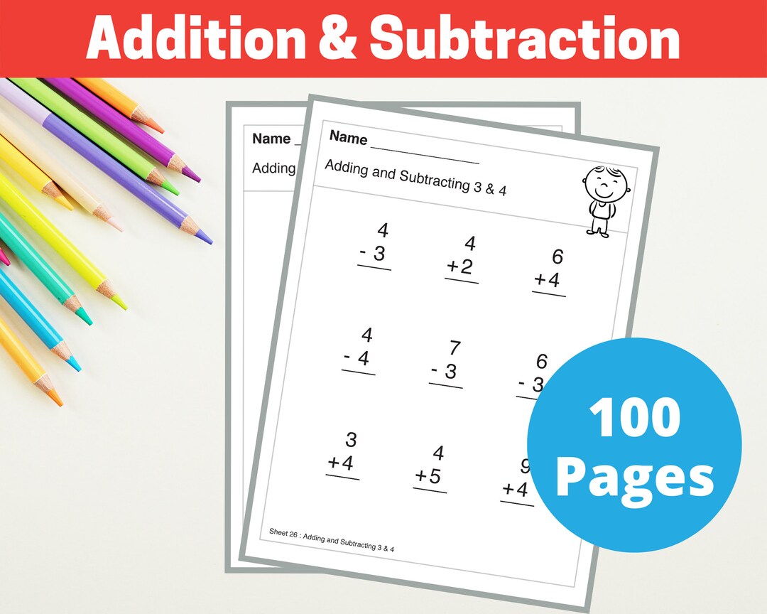 Addition and Subtraction Facts 0 9 Math Facts Worksheets - Etsy