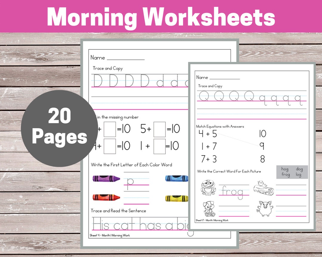 First Grade Morning Work Review Pages for One Month Daily Practice Fun ...